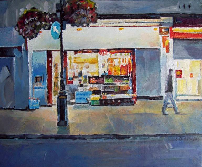 Night shop at Paddington Painting by STAN BIGDA | Saatchi Art