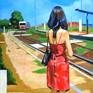 Approaching train Painting by STAN BIGDA | Saatchi Art