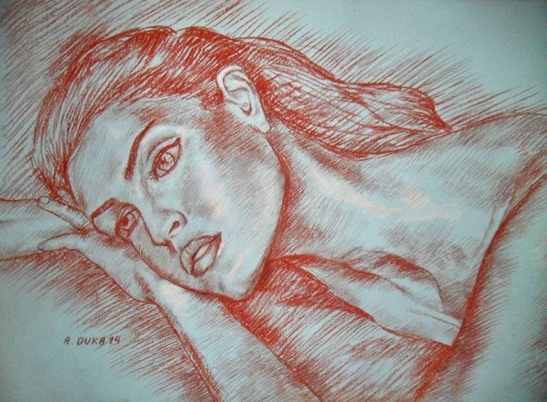 Intelligent Girl Drawing by Anesti Duka | Saatchi Art