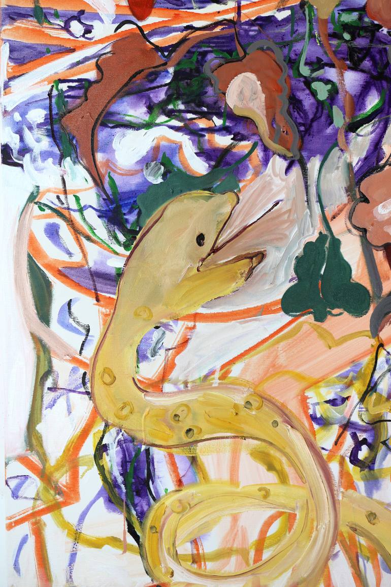 Snake and pot Painting by Elham Etemadi | Saatchi Art