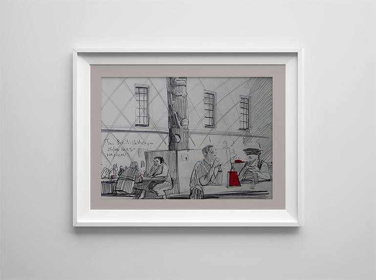 British Museum Court Drawing by Andrey Novikov | Saatchi Art