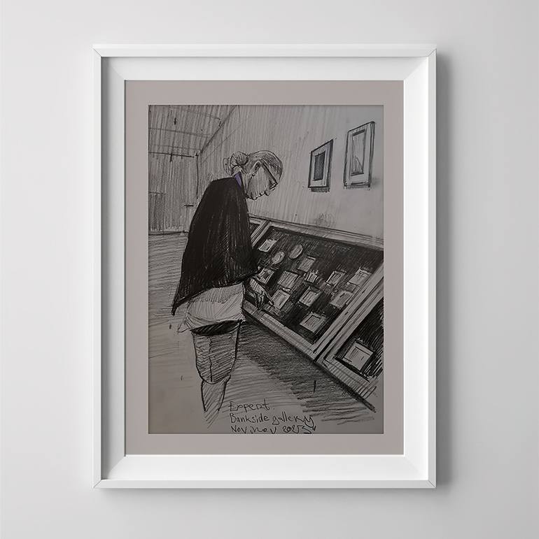 Expert. Bankside. London Drawing by Andrey Novikov | Saatchi Art