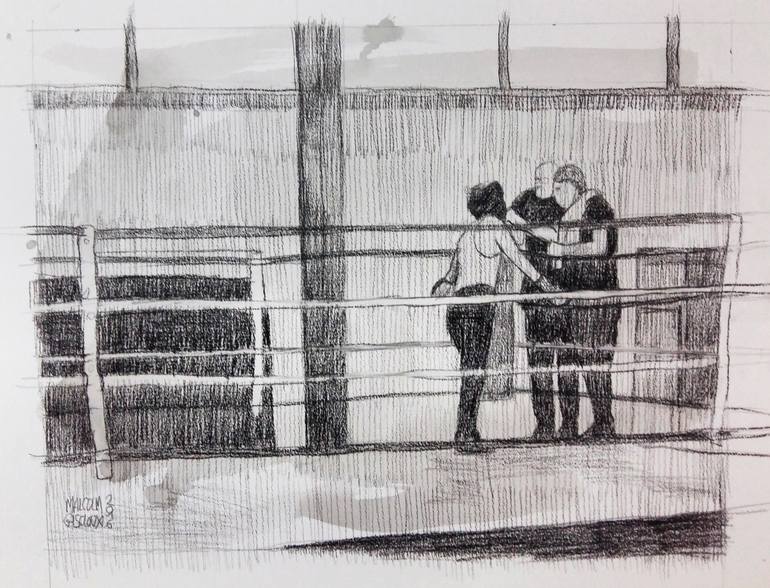 first fight Drawing by Malcolm Giscloux | Saatchi Art