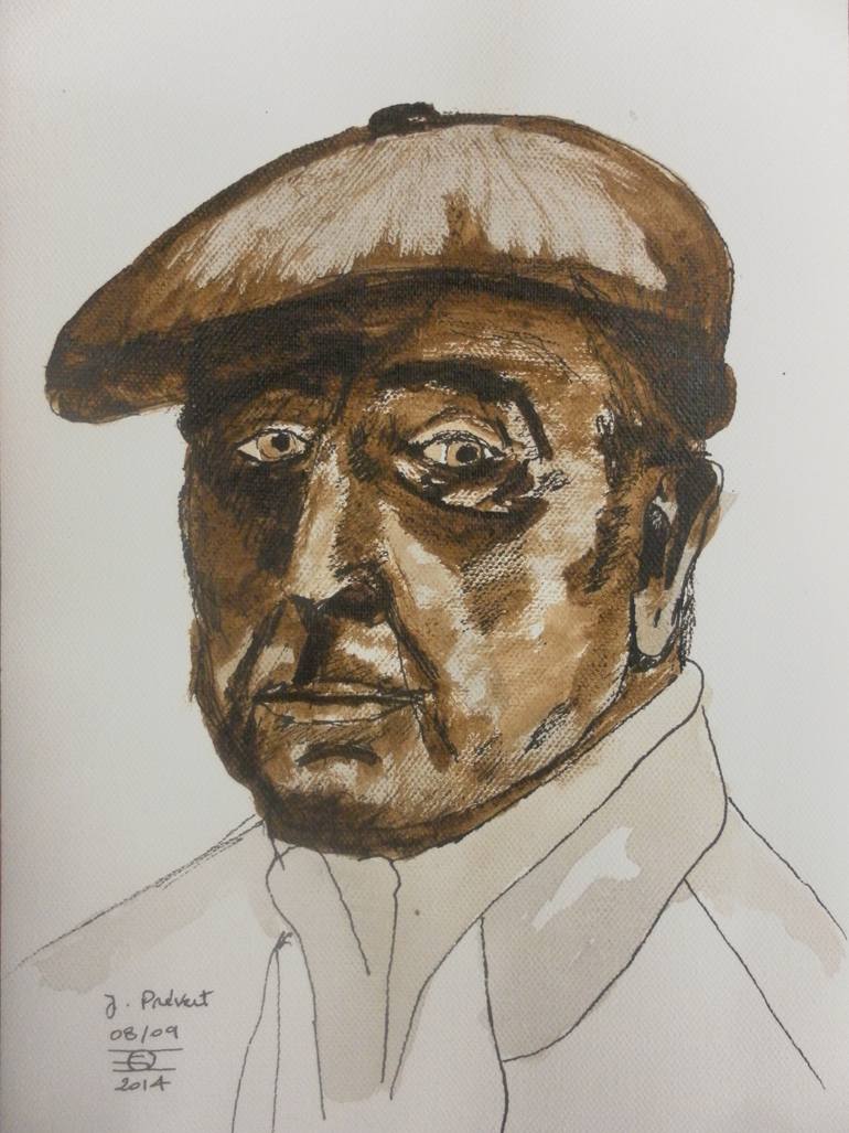 Jacques Prévert Painting by DOMINAULT EVELYNE | Saatchi Art