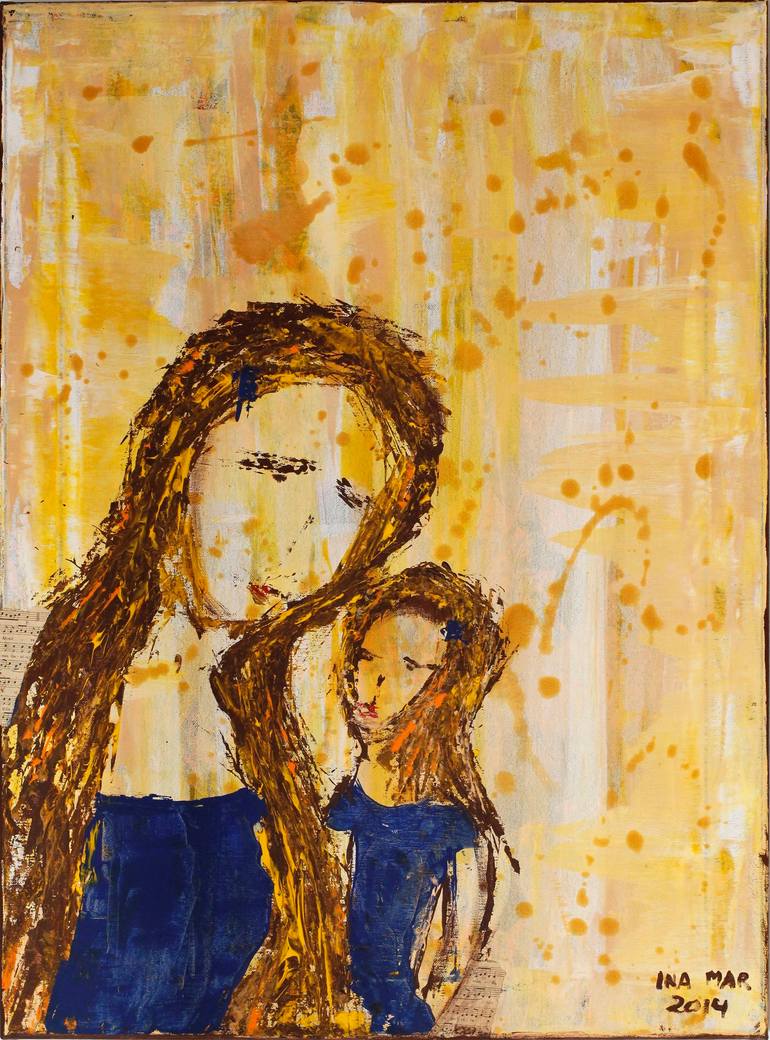 Self-Portrait with Nepheli II Painting by Ina Mar | Saatchi Art