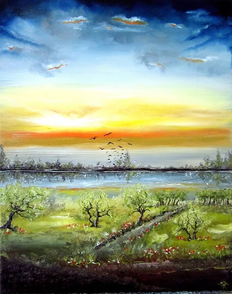 Heavenly Light Painting by Susan Art | Saatchi Art