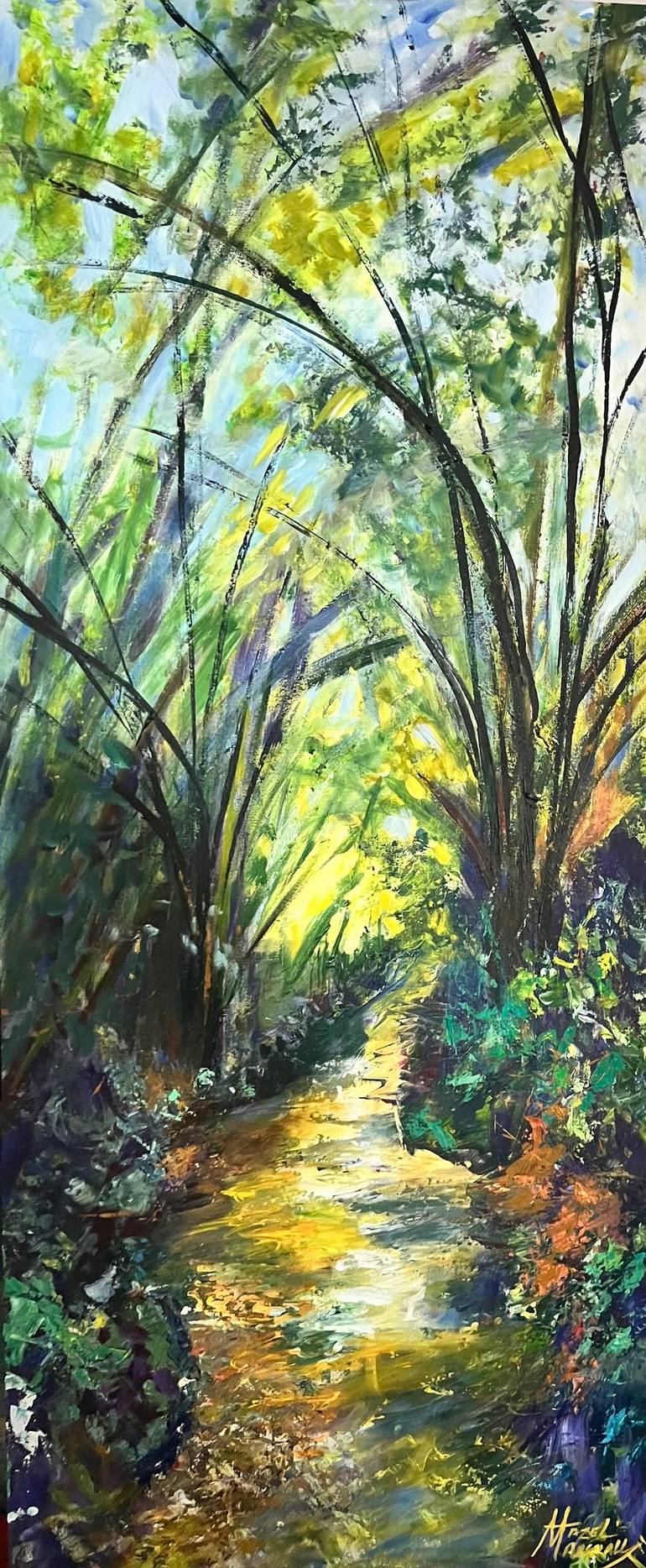 Golden Pathway Painting by Hazel Marshall | Saatchi Art