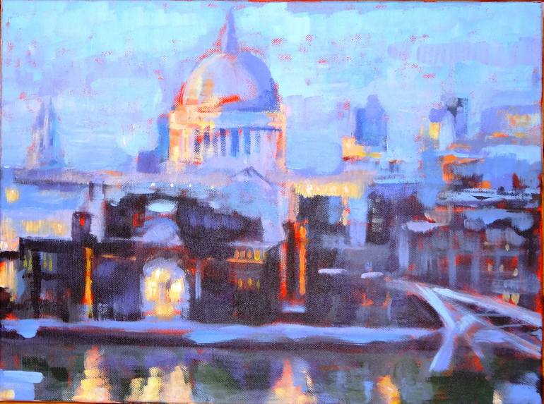 On the South Bank Painting by Angela Goodman | Saatchi Art