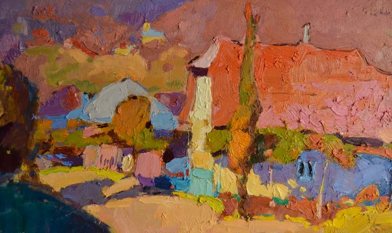 Autumn in the village of Kopanya _ oil on canvas Painting by Shandor ...