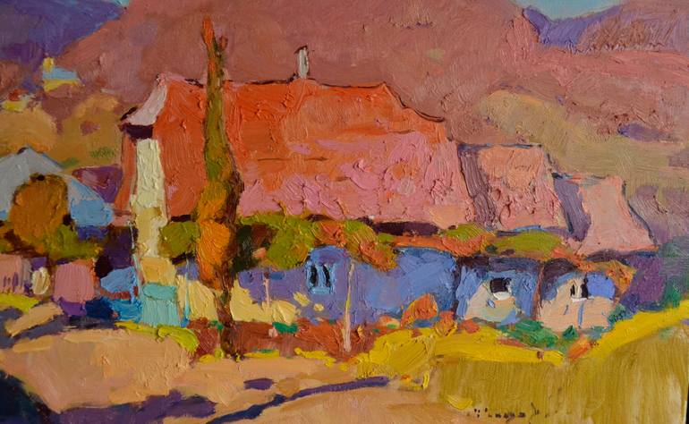 Autumn in the village of Kopanya _ oil on canvas Painting by Shandor ...