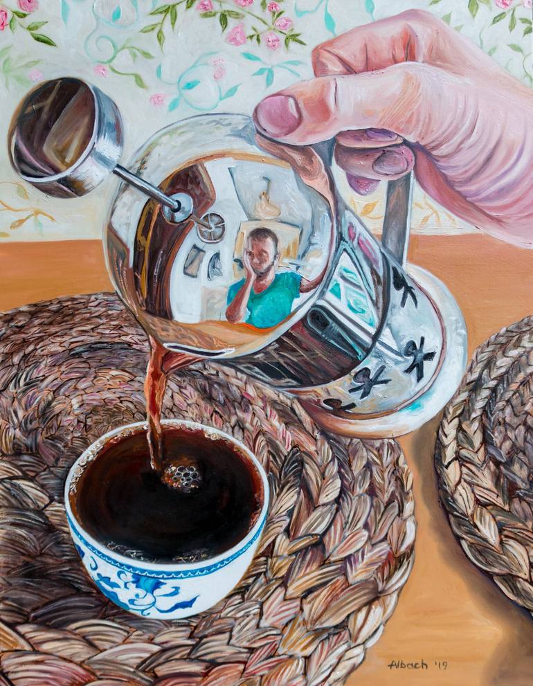 Cup of tea Painting by Artsiom Albach | Saatchi Art
