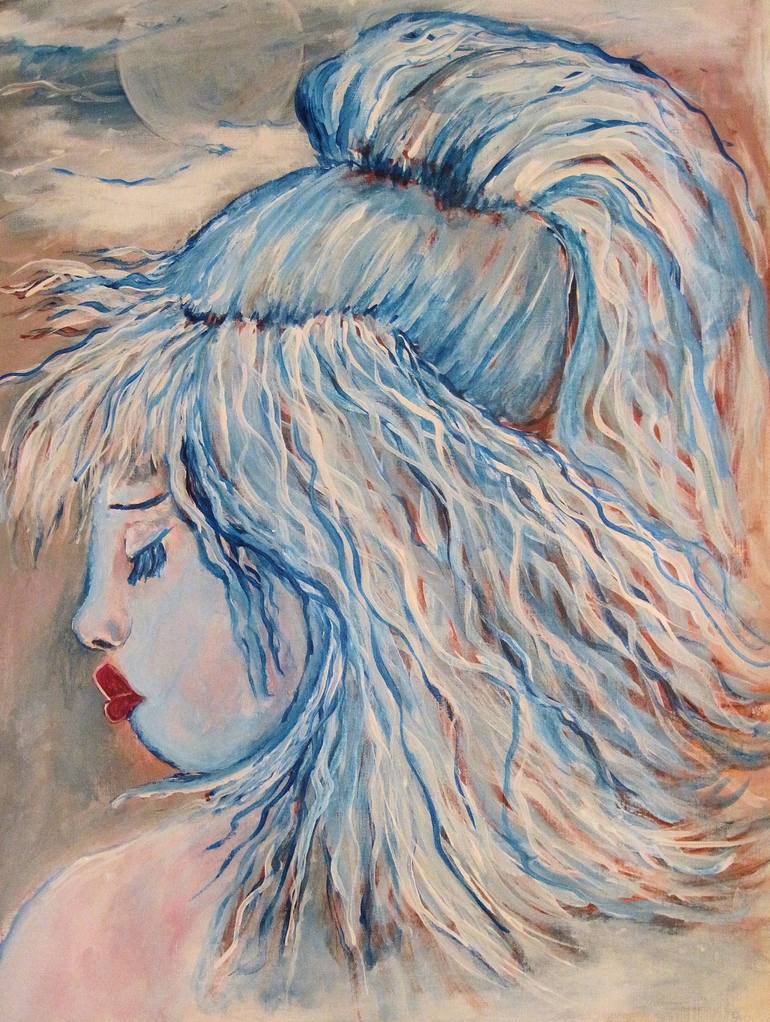 Girl from the Moon Painting by Sandy Deluca | Saatchi Art