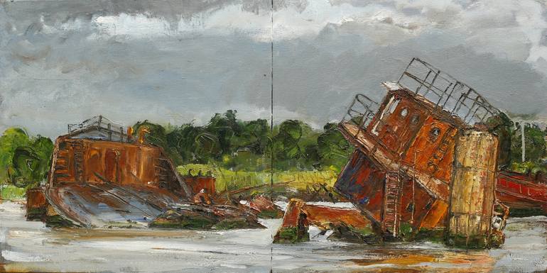 Witte's Broken Tanker Painting by Jim St Clair | Saatchi Art