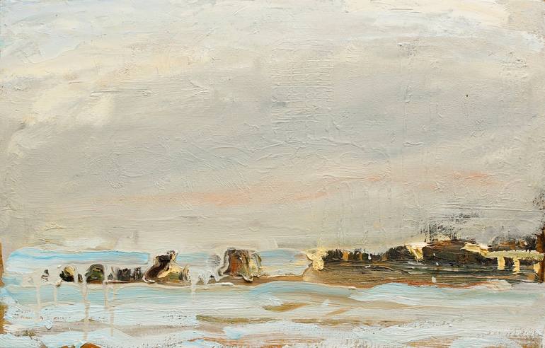 Pier Remnants Painting by Jim St Clair | Saatchi Art