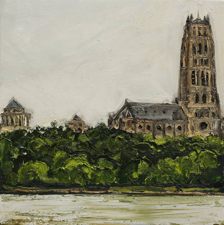 Grant's Tomb and Riverside Cathedral Painting by Jim St Clair | Saatchi Art