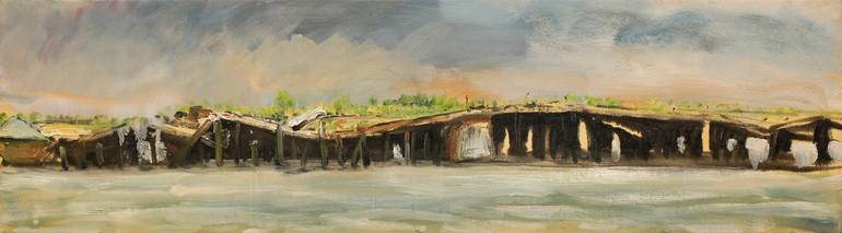 Rambling Pier Remains Painting by Jim St Clair | Saatchi Art