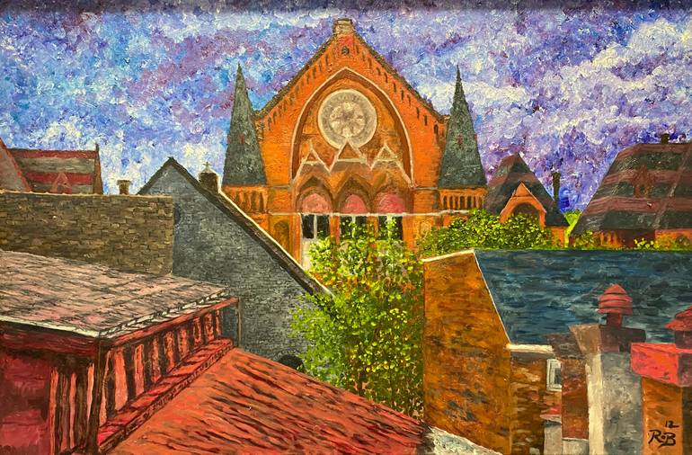 Cincinnati Music Hall, Autumn View Painting by Rob Beckham | Saatchi Art