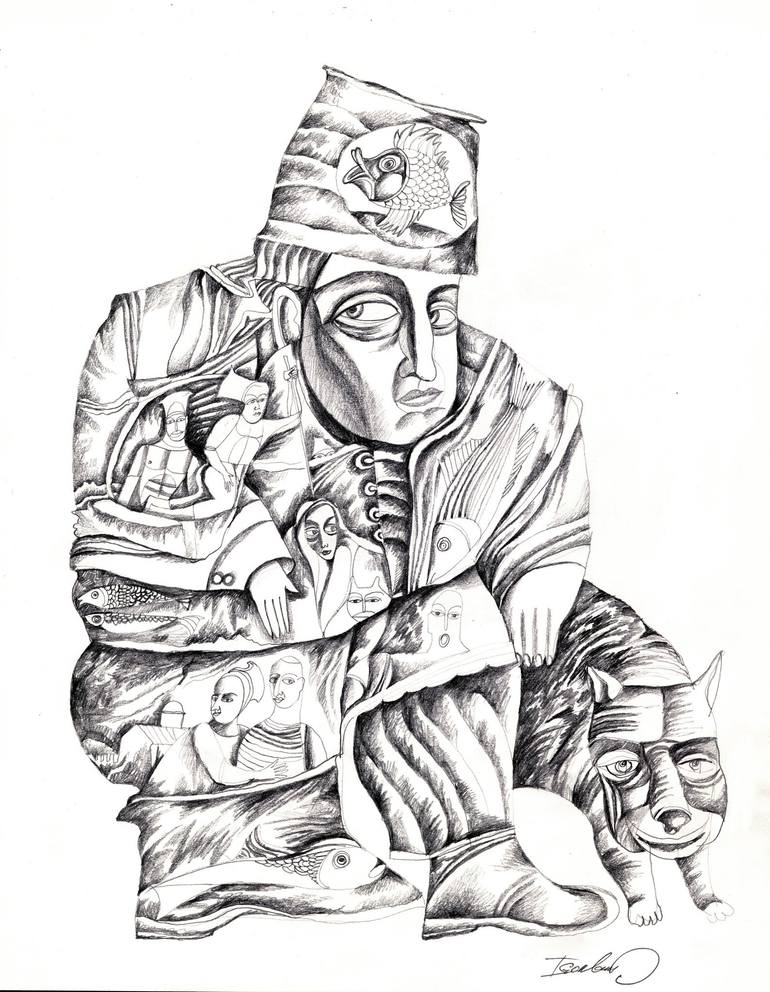 Dude. 14x11, pencil on paper Drawing by Igor Gorban | Saatchi Art