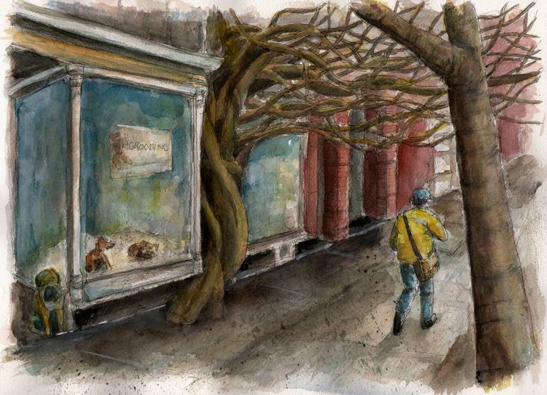 Pet Store, West Village, NYC Painting by Peter Koval | Saatchi Art