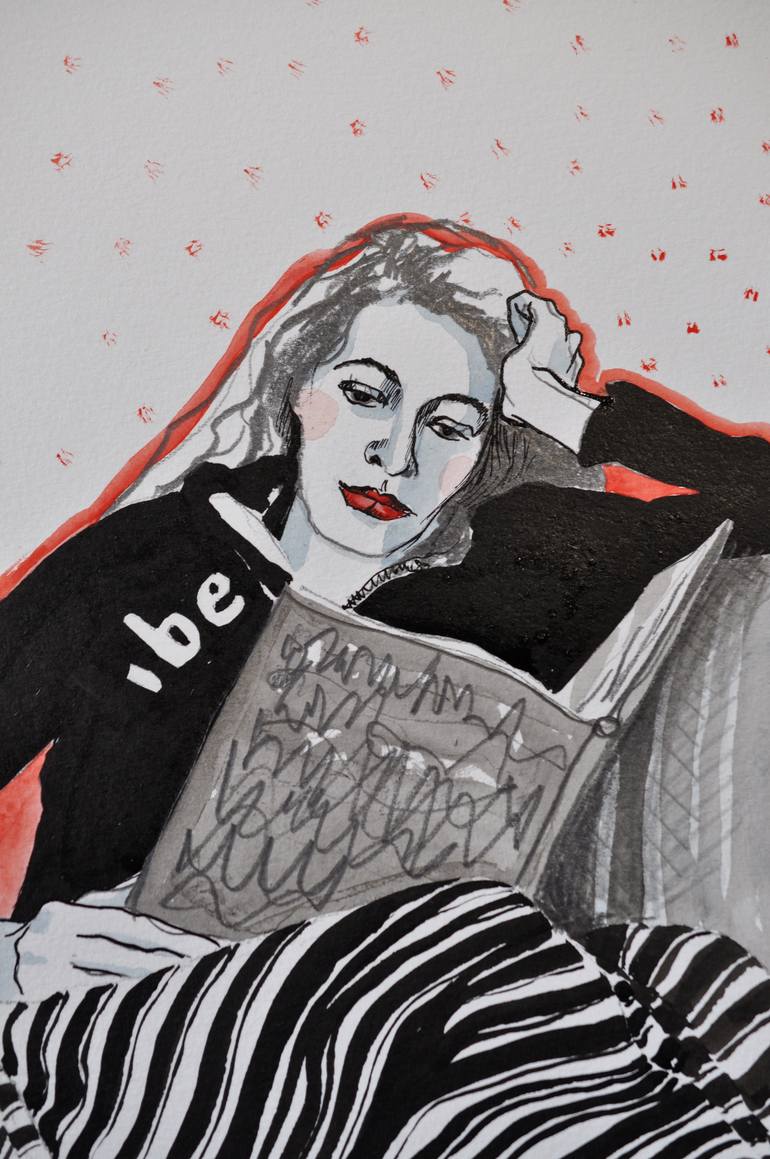 Rouge dessin IX Drawing by Stéphanie de Malherbe | Saatchi Art