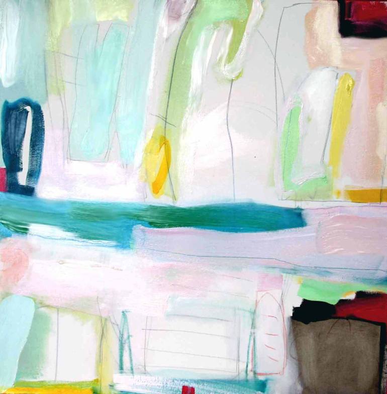 Green Stripe Painting by Deborah van der Zaag | Saatchi Art