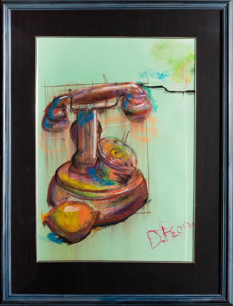 Retro call Drawing by Daina Palma | Saatchi Art