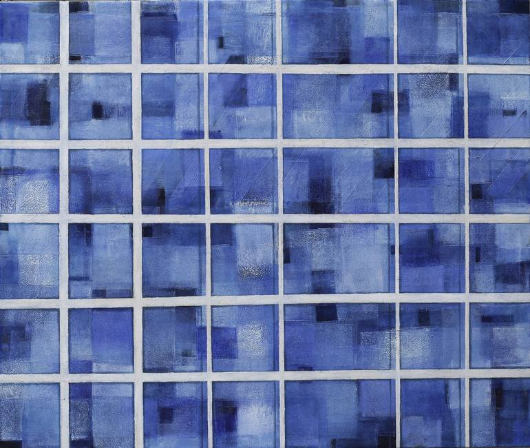 Blue square Painting by Bach Nguyen | Saatchi Art