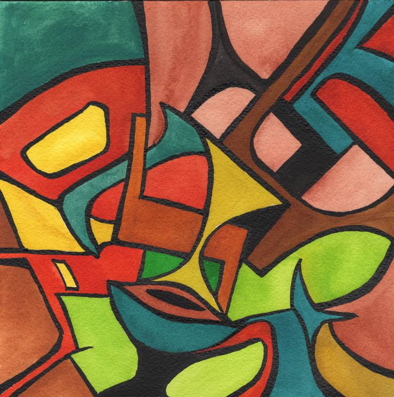 Rocks Mud & Water #1 Abstract by Carolyn Weir Painting by Carolyn Weir ...