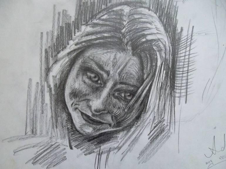 Woman in Blue Drawing by Trocea Andrei | Saatchi Art