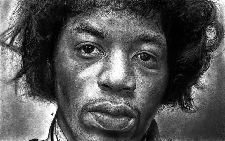 Jimi Hendrix Drawing by Aaron Samuel | Saatchi Art