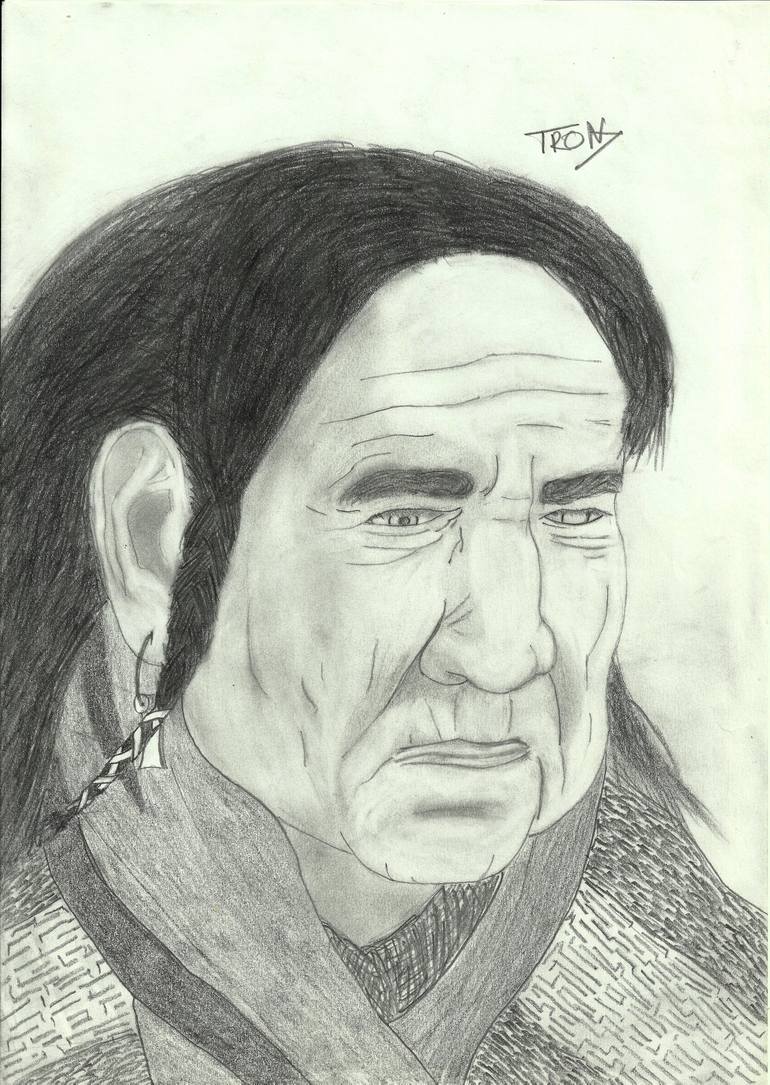 The last American Chieftain Drawing by Filip Karamarkovic | Saatchi Art