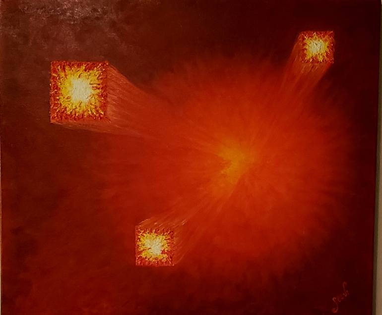 Red explosion Painting by Silvana Vescio | Saatchi Art