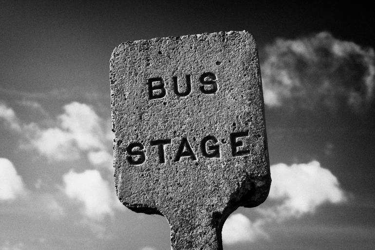 concrete bus stage bus stop sign ireland Photography by Joe Fox ...