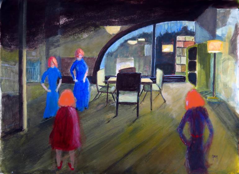 Peg in a Hopper Scene Painting by Gary Kirkpatrick | Saatchi Art
