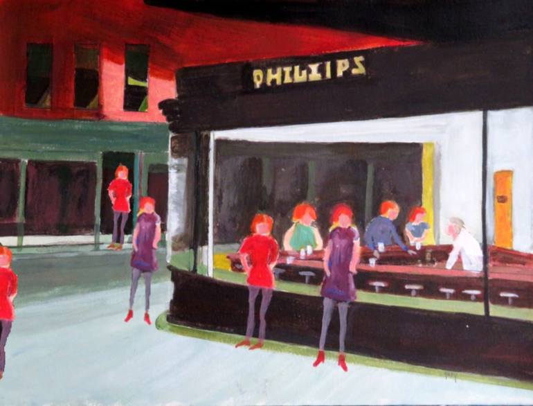 Peg at the Nighthawk Painting by Gary Kirkpatrick | Saatchi Art