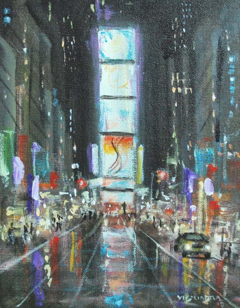 Abstract Time Square Painting by Vishalandra M Dakur | Saatchi Art