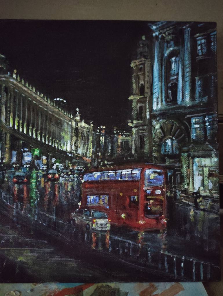 London City Lights2 Painting by vishalandra m dakur | Saatchi Art