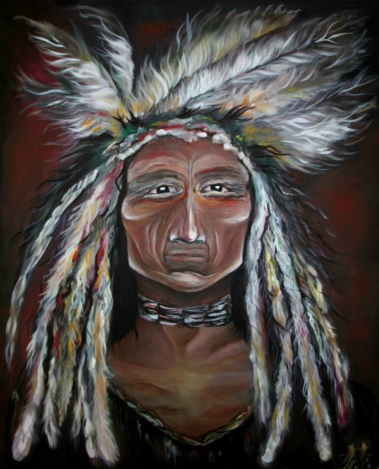 ''Lakota Sioux Chief Yellow Lark'' Painting by Alina Amberland ...