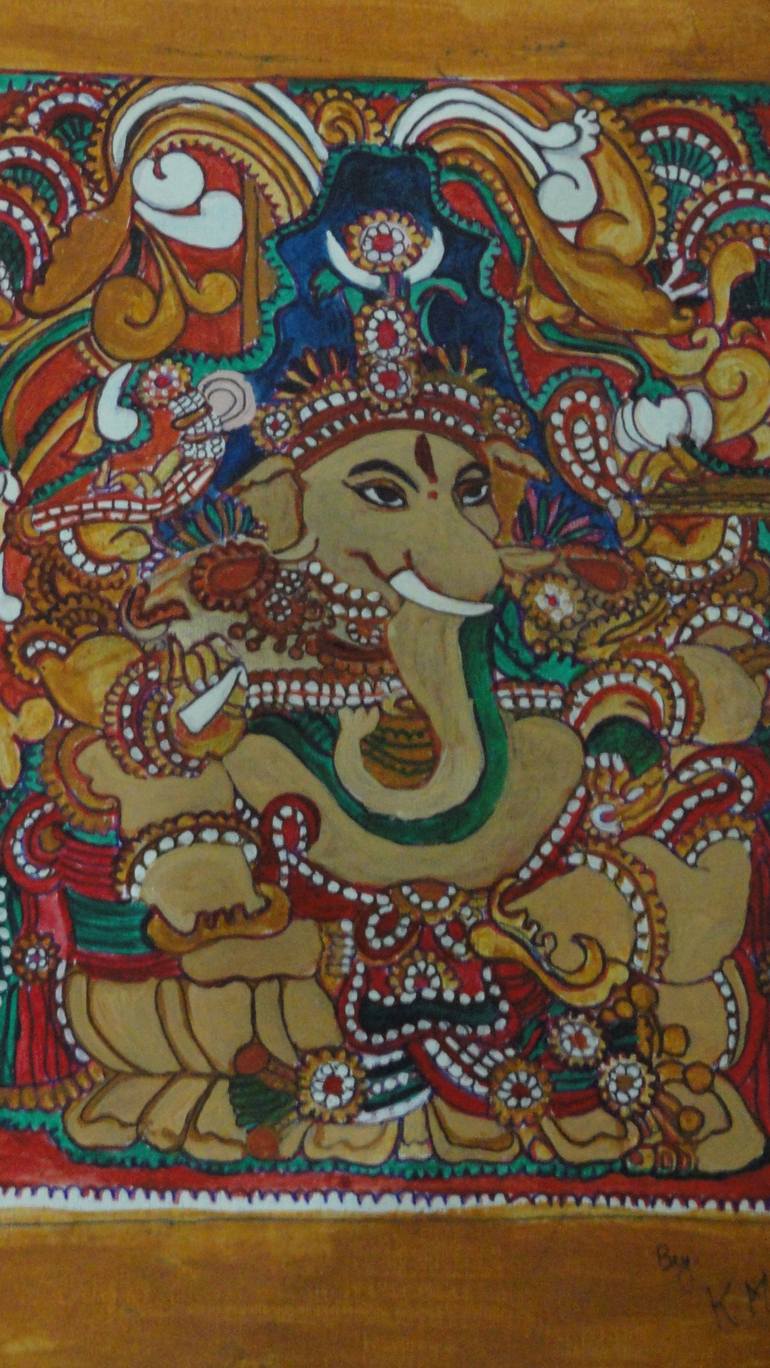 kerala mural Drawing by Venkata Madhavi | Saatchi Art