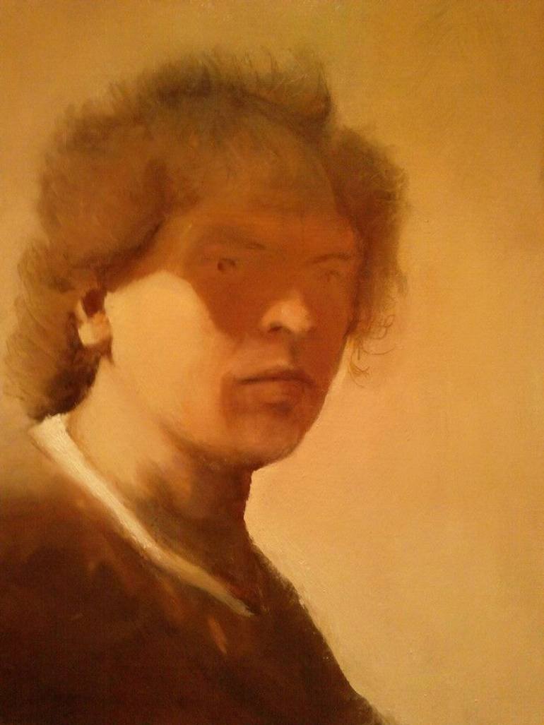 self portrait Painting by Manlio del Foco | Saatchi Art
