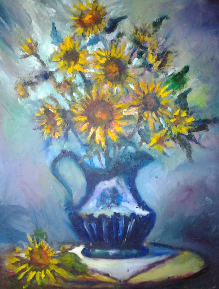 Sunflowers by David Covello Painting by Brick Yard Gallery | Saatchi Art
