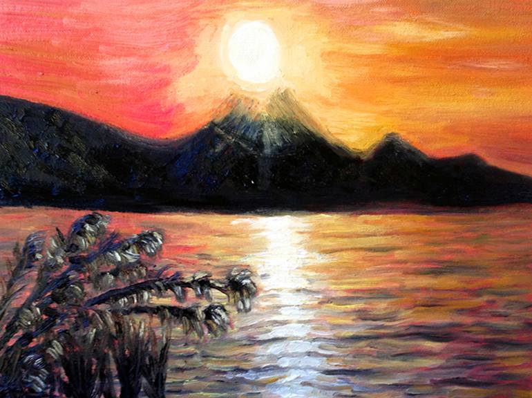 Lake front Painting by Deb Wolf | Saatchi Art