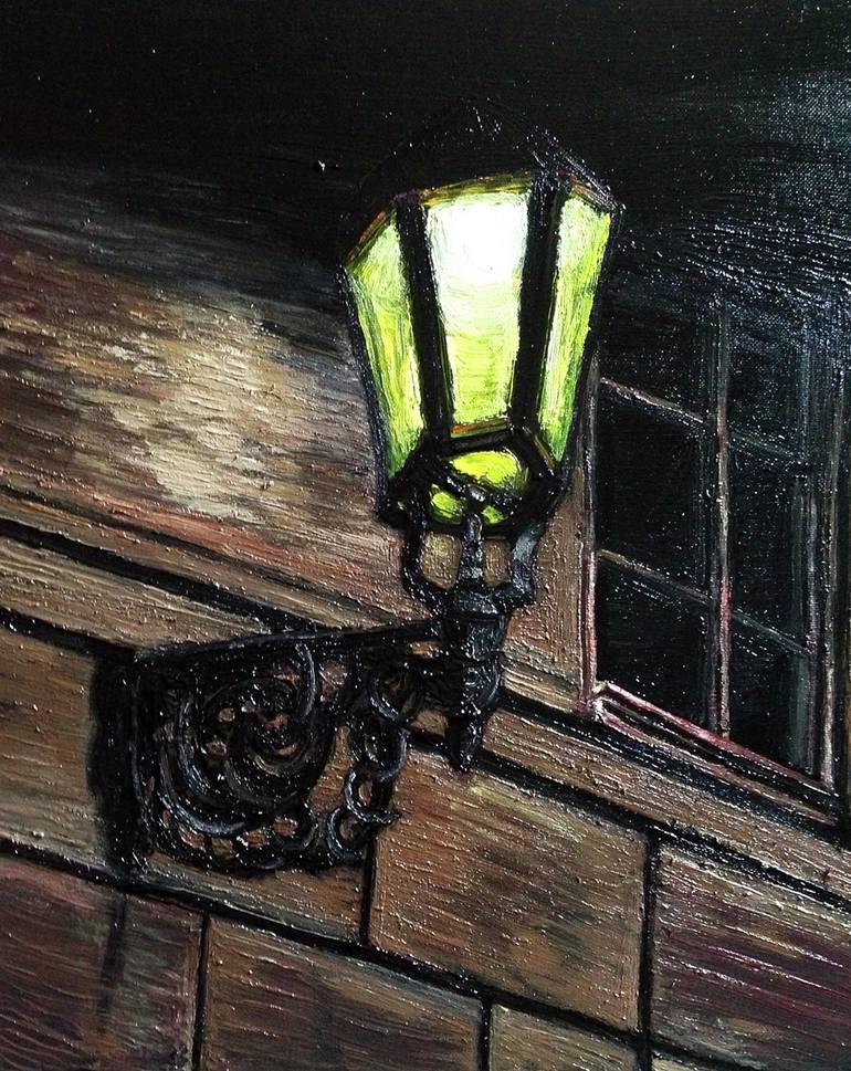Street Lamp Painting by Deb Wolf | Saatchi Art