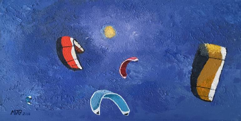 kite Surfing III Painting by Miranda J Giles | Saatchi Art