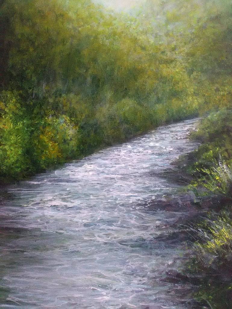 Il Fiume Lima, Bagni di Lucca Painting by Geoff Winckle | Saatchi Art