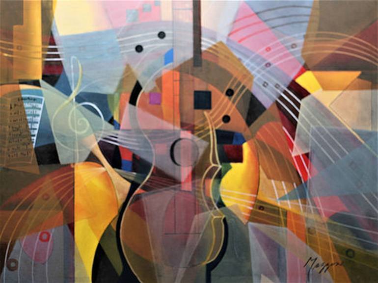 Guitar & Violin Painting by Anthony Mazzone | Saatchi Art