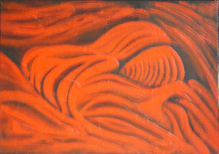 free form in red Painting by Yuriy Bibin | Saatchi Art