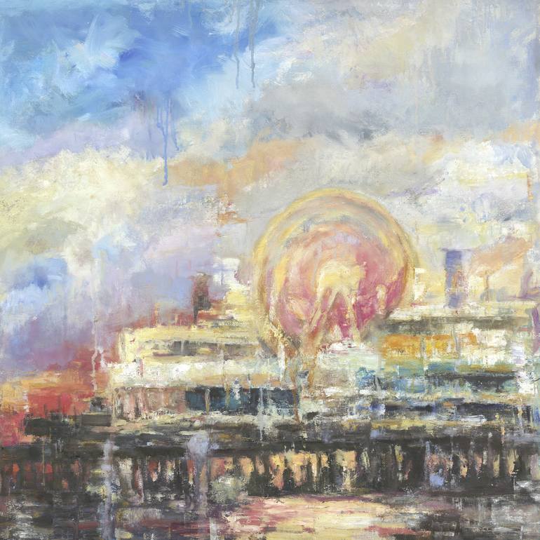 Santa Monica Pier Painting by James Harter | Saatchi Art