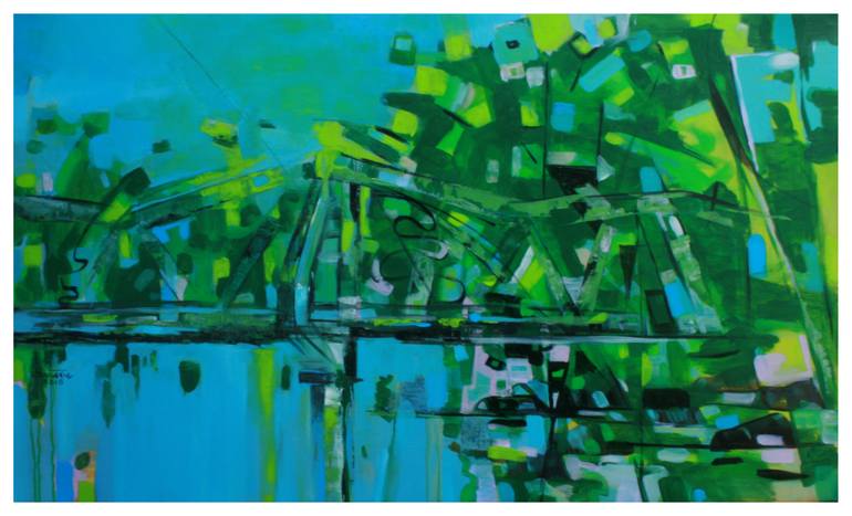 Long Bien Bridge Painting by khanh the bui | Saatchi Art