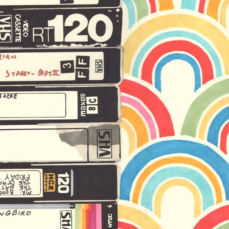 VHS & Rainbows Drawing by Hollis Brown Thornton | Saatchi Art